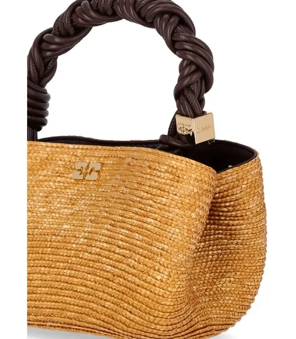 GANNI Mini Bou Raffia Natural Handbag