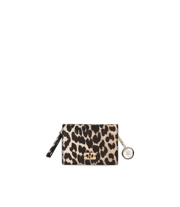 GANNI Bou Animalier Card Holder - Brown