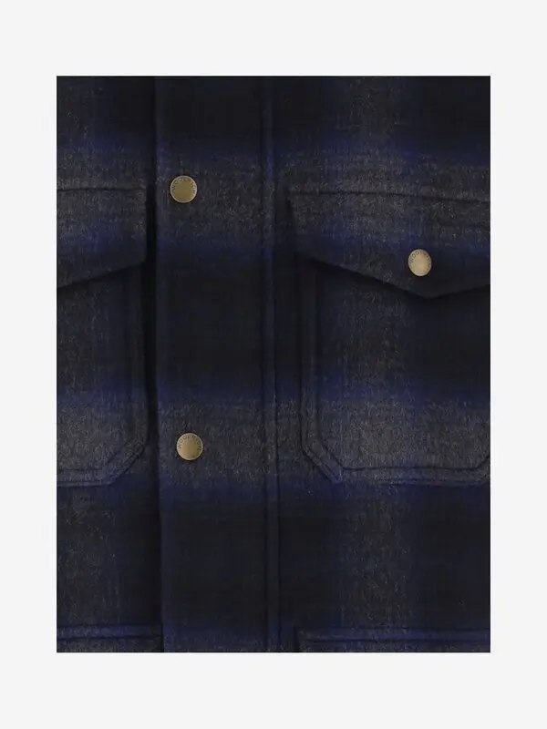 Woolrich Wool Blend Shirt With Check Pattern