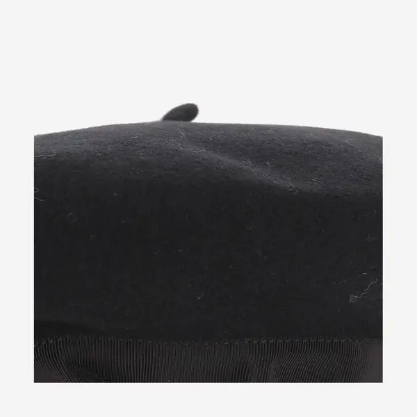 PATOU Wool Beanie With Grosgrain Bow - Black