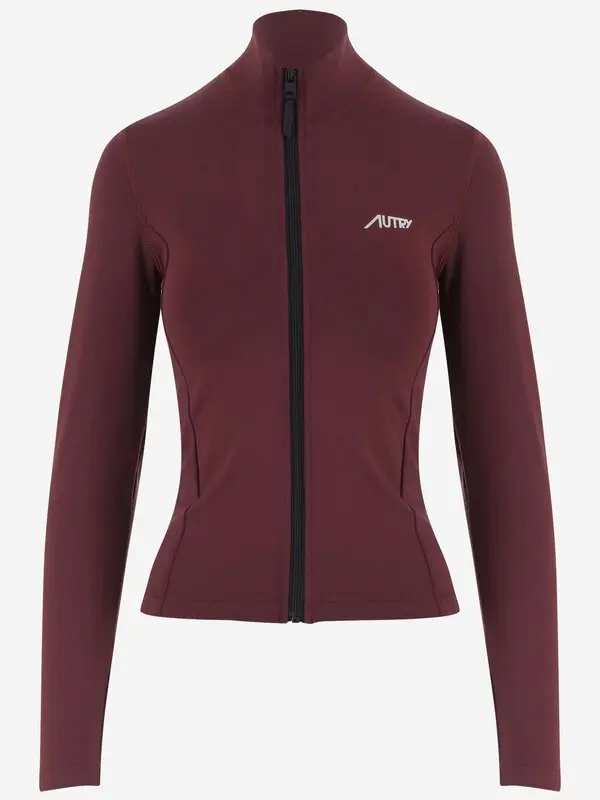 AUTRY Stretch Nylon Sweatshirt With Logo - Red