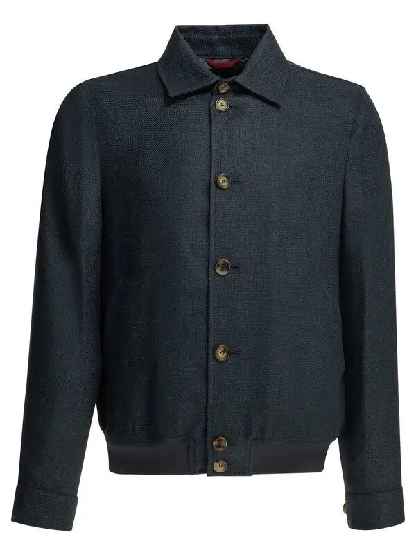 Brunello Cucinelli Lightweight Jacket Made Of A Silk Linen Blend