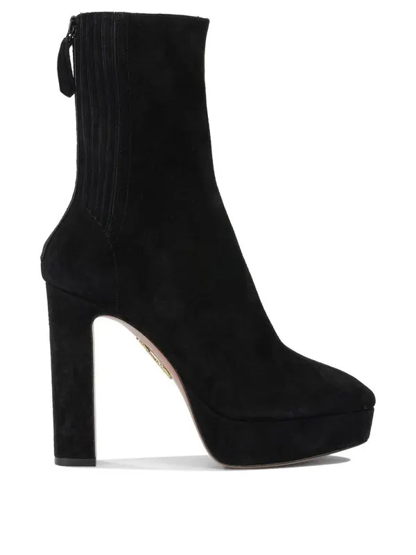 AQUAZZURA Martine 110 Mm' Ankle Boots With Zipper - Black