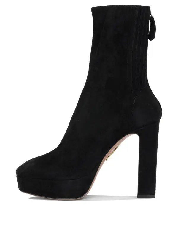 AQUAZZURA Martine 110 Mm' Ankle Boots With Zipper - Black