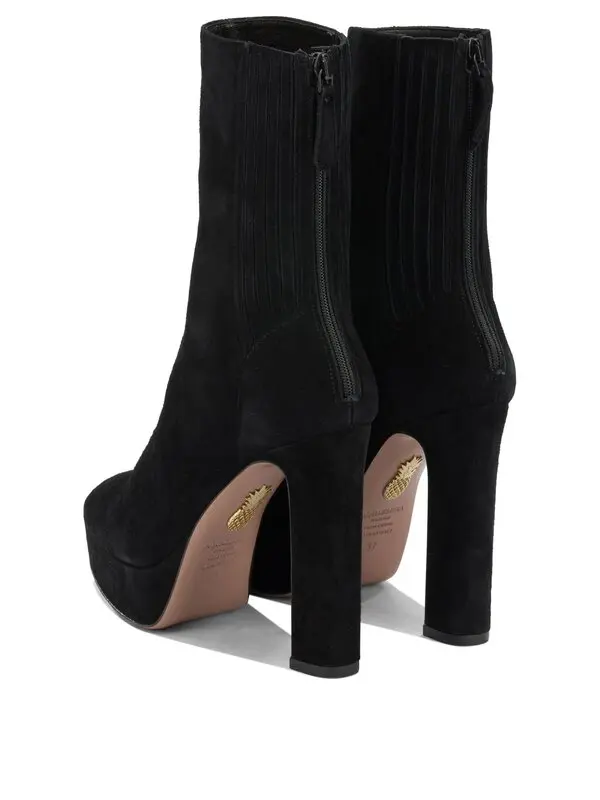AQUAZZURA Martine 110 Mm' Ankle Boots With Zipper - Black