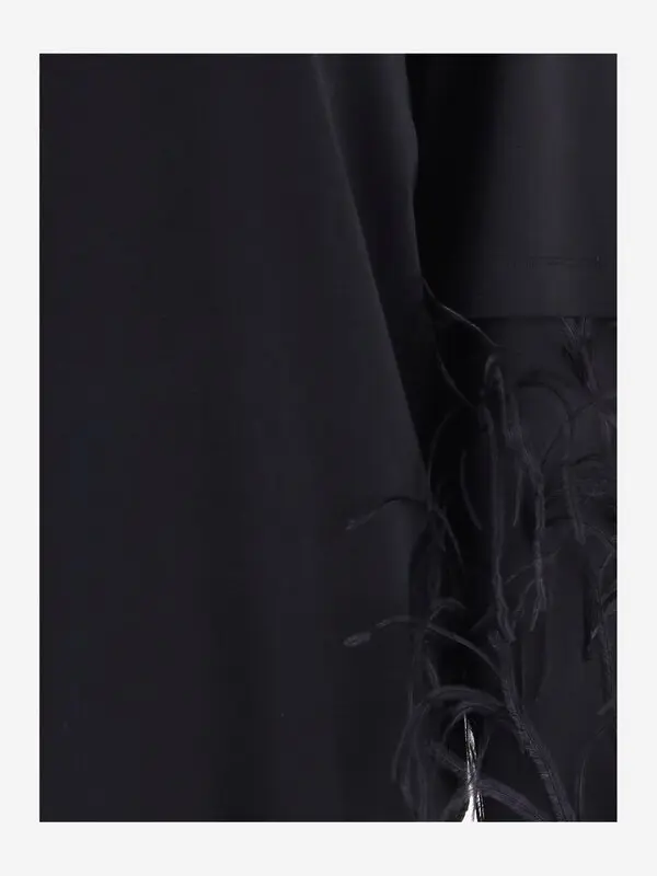 DARKPARK Cotton Sweatshirt With Feathered Appliques On The Sleeves