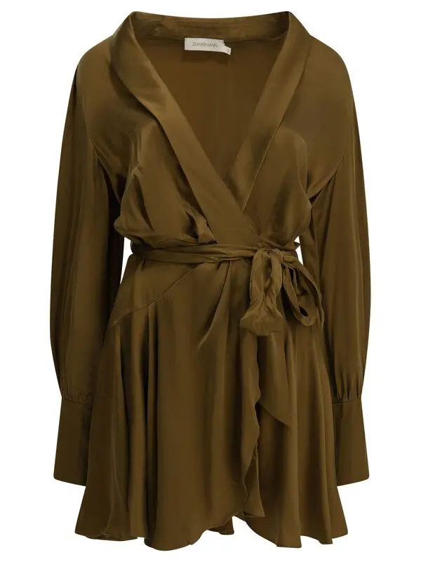 Zimmermann Short Wrap Dress - Brown