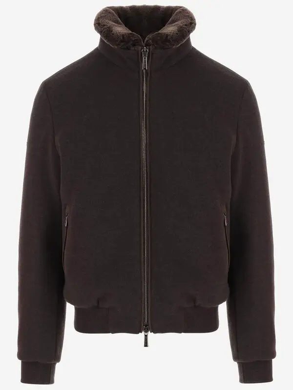 MOORER Wool And Cashmere Jacket With High Collar