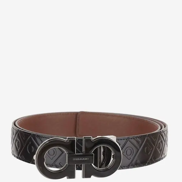 FERRAGAMO Reversible Leather Belts With Two Interchangeable Covers - Multi