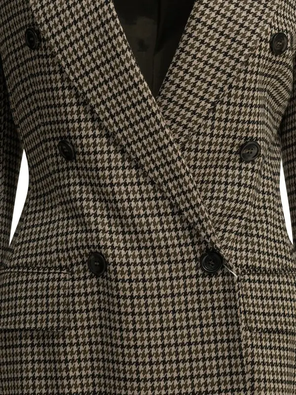 Max Mara Double Breasted Houndstooth Blazer