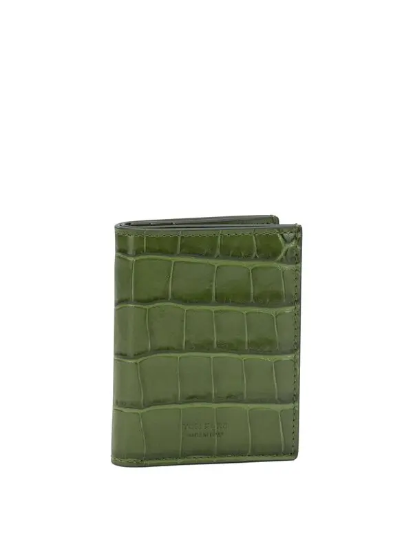 TOM FORD Foldable Crocodile Print Cardholder
