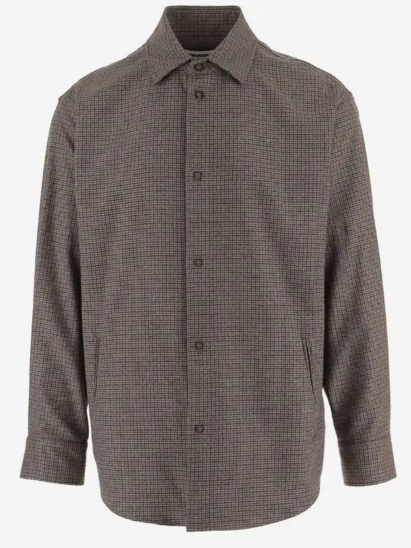 DARKPARK Checked Stretch Viscose Blend Shirt