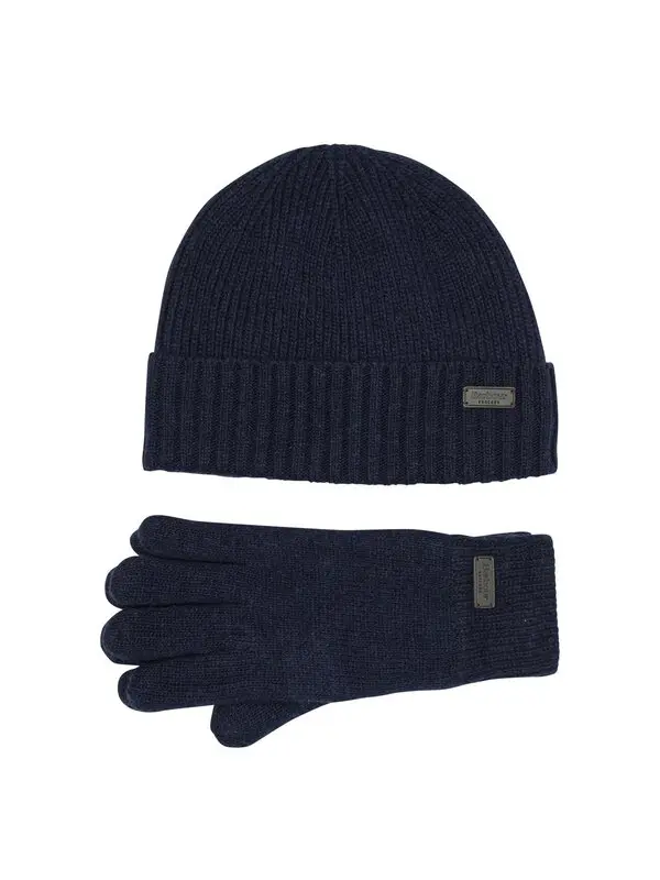 Barbour Carlton' Beanie And Gloves Set - Blue