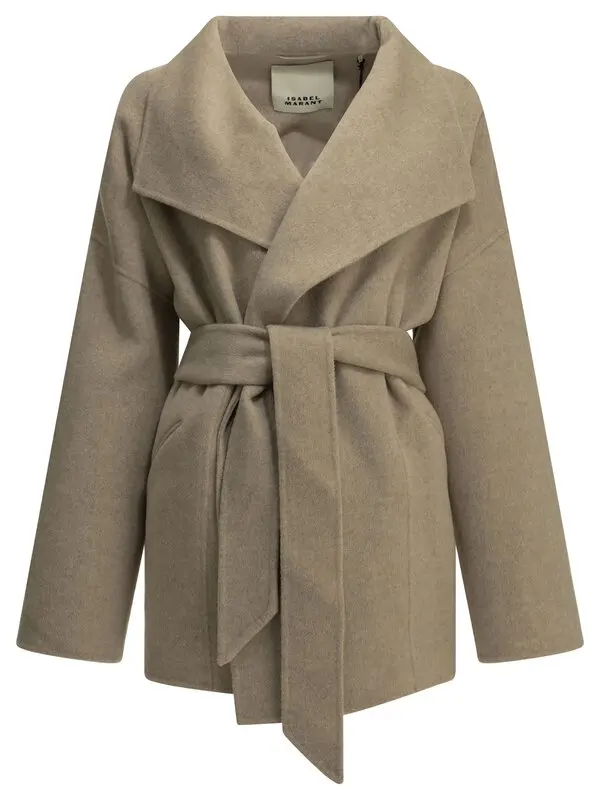 Isabel Marant Étoile Ceaton' Short Coat - Beige