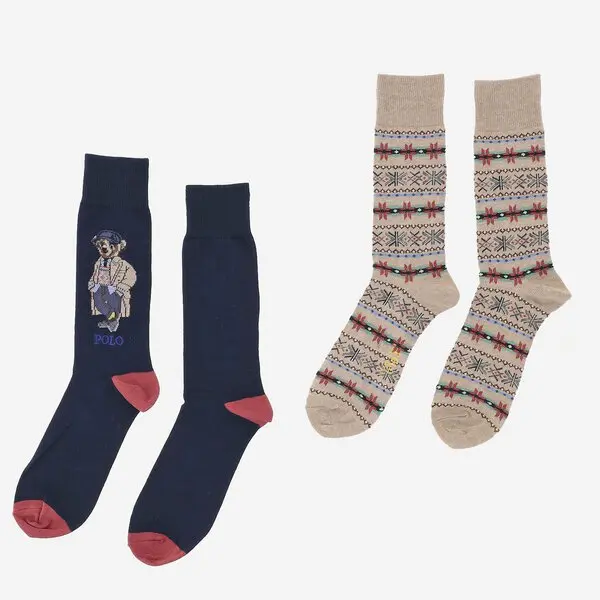 Polo Ralph Lauren Mixed Yarn Socks In A Pack Of Two Pairs