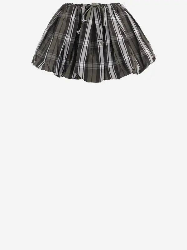 PATOU Wide Leg Skirt With Check Pattern - Multi