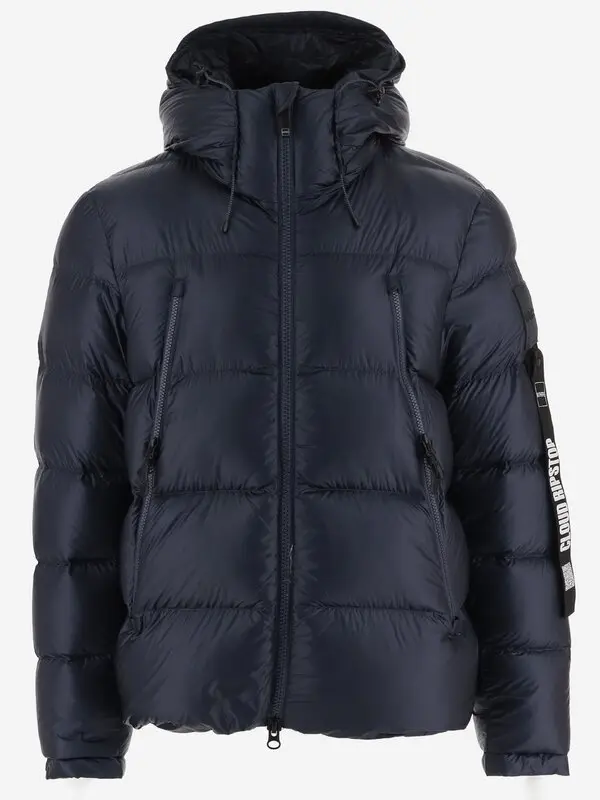 OUTHERE Quilted Nylon Down Jacket With Hood - Navy