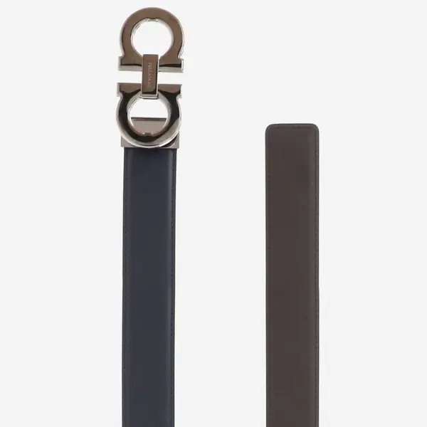 FERRAGAMO Reversible Leather Belts With Two Interchangeable Covers