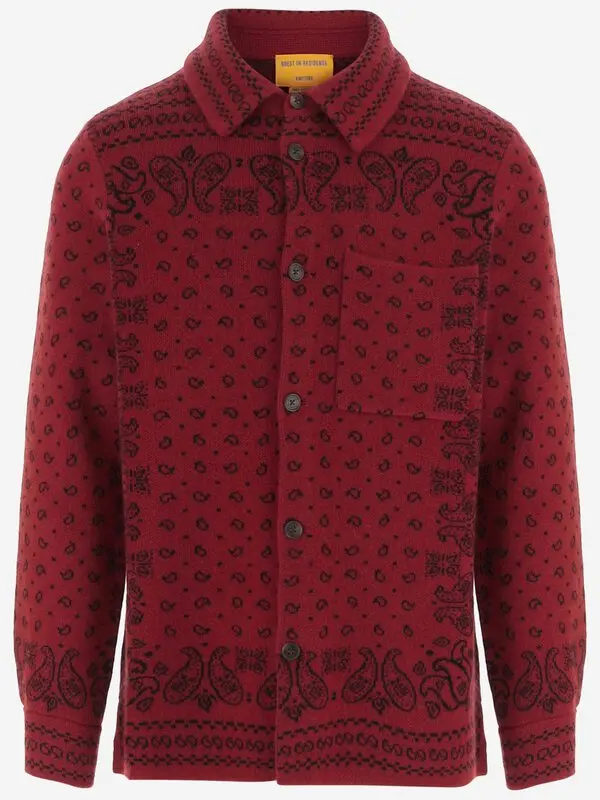 Guest In Residence Cashmere Knitted Shirt With Patterned Design - Red