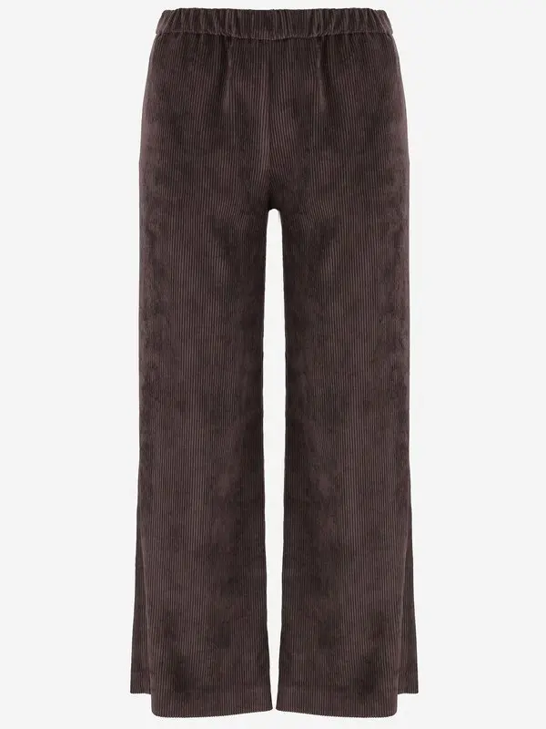 F.IT Ribbed Stretch Nylon Pants - Brown