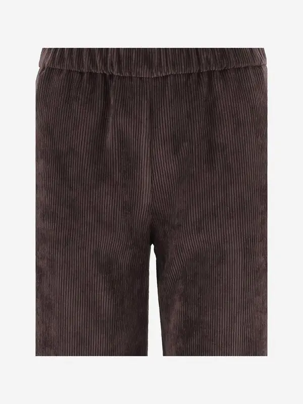 F.IT Ribbed Stretch Nylon Pants - Brown