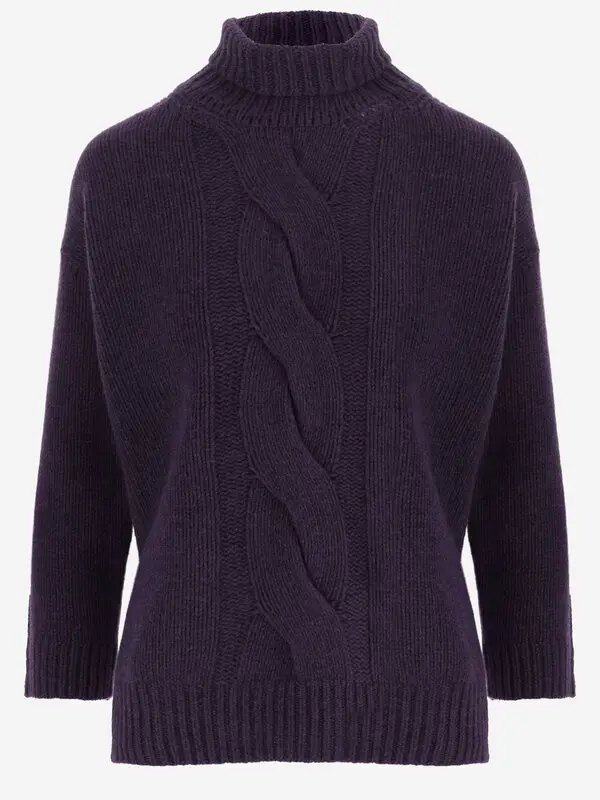 Bruno Manetti Cable Knit Sweater In Wool And Cashmere