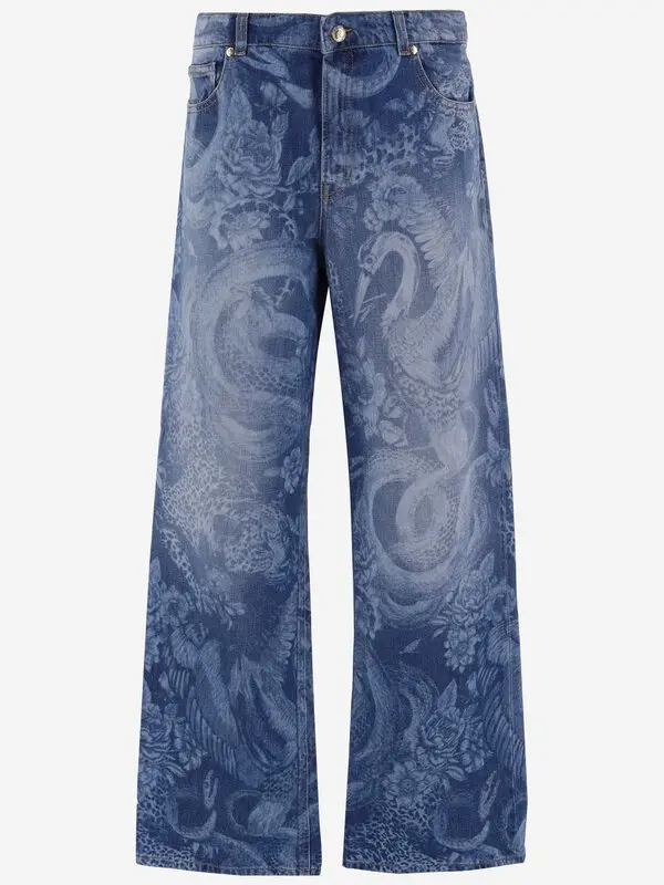 Just Cavalli Printed Cotton Jeans