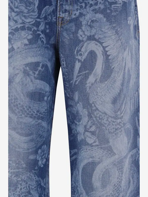 Just Cavalli Printed Cotton Jeans