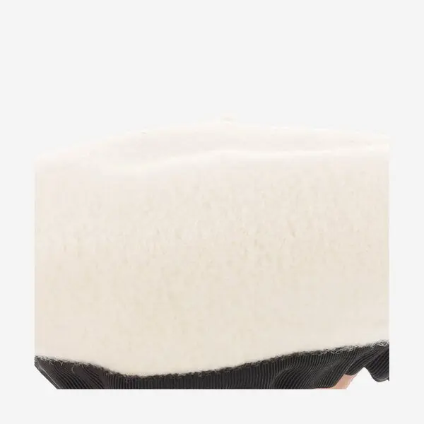 PATOU Wool Beanie With Grosgrain Bow - Ivory