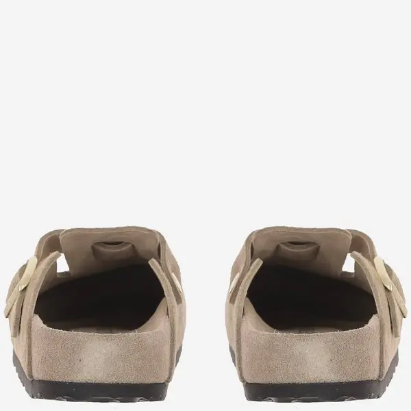 BIRKENSTOCK Boston Suede Clogs - Taupe