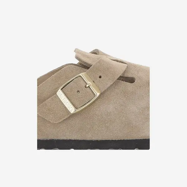 BIRKENSTOCK Boston Suede Clogs - Taupe
