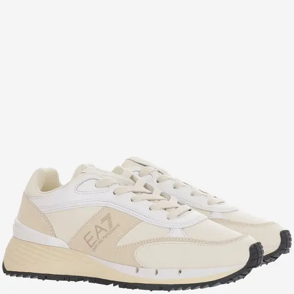 EA7 Leather Sneakers With Logo