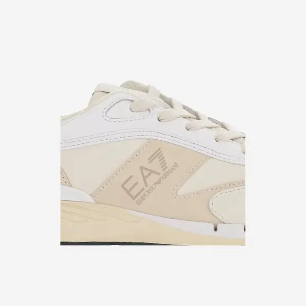 EA7 Leather Sneakers With Logo