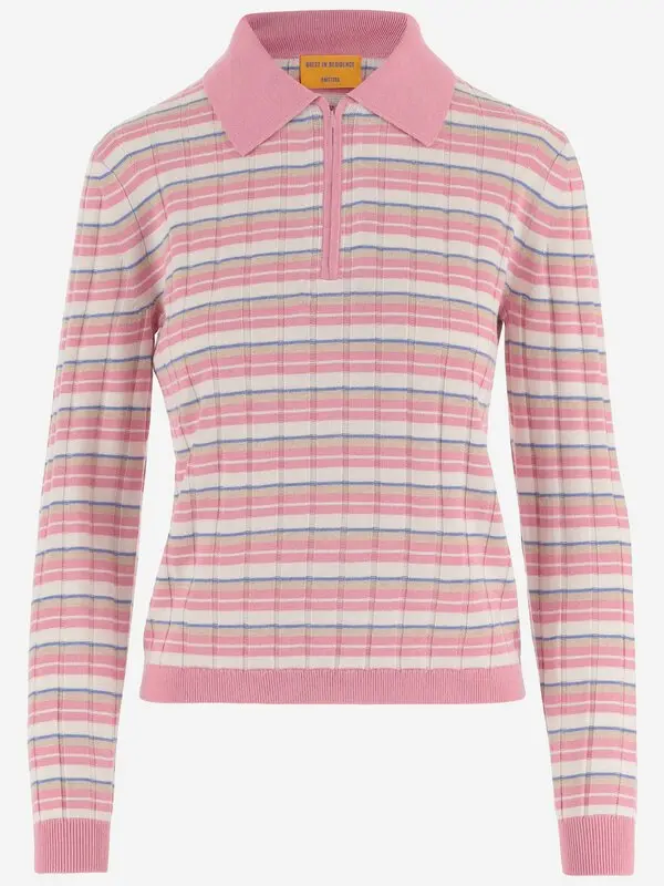 Guest In Residence Striped Silk And Linen Sweater