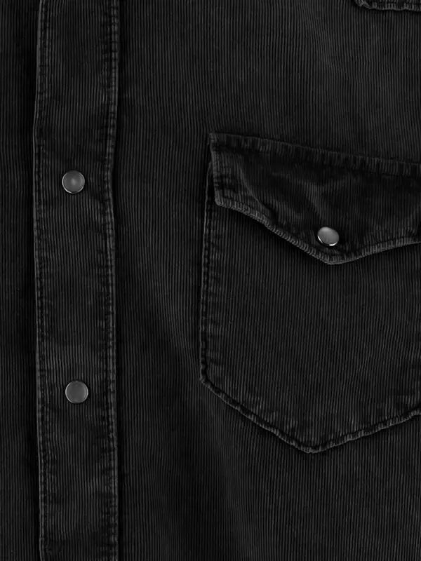 ALESSANDRO GHERARDI Ribbed Cotton Shirt With Pockets - Black