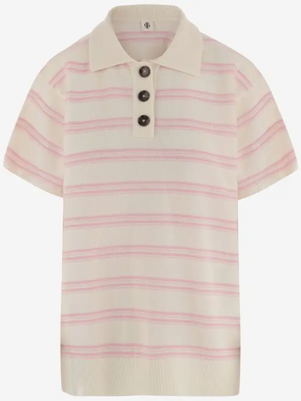 THE GARMENT Wool And Cashmere T Shirt With A Striped Pattern