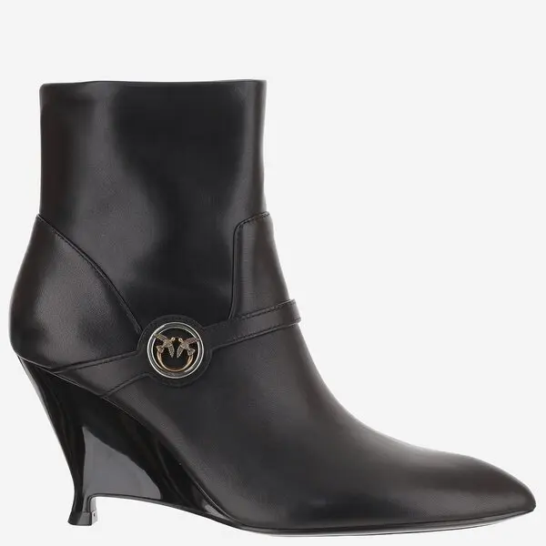 Pinko Gwen Leather Ankle Boots