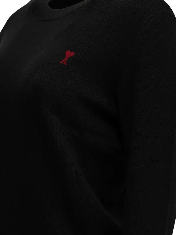 AMI Paris De Coeur' Crew Neck Sweater - Black