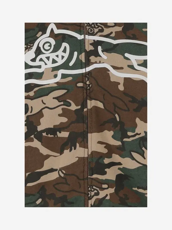 ICECREAM Cotton Hoodie With Camouflage Print