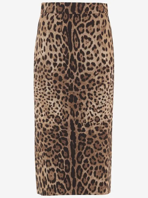 Dolce & Gabbana Stretch Viscose Skirt With Animal Print - Multi