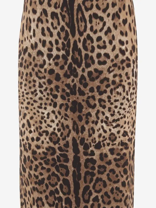 Dolce & Gabbana Stretch Viscose Skirt With Animal Print