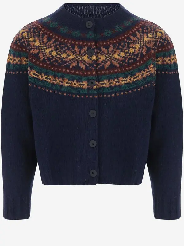 Howlin' Wool Cardigan With Jacquard Pattern