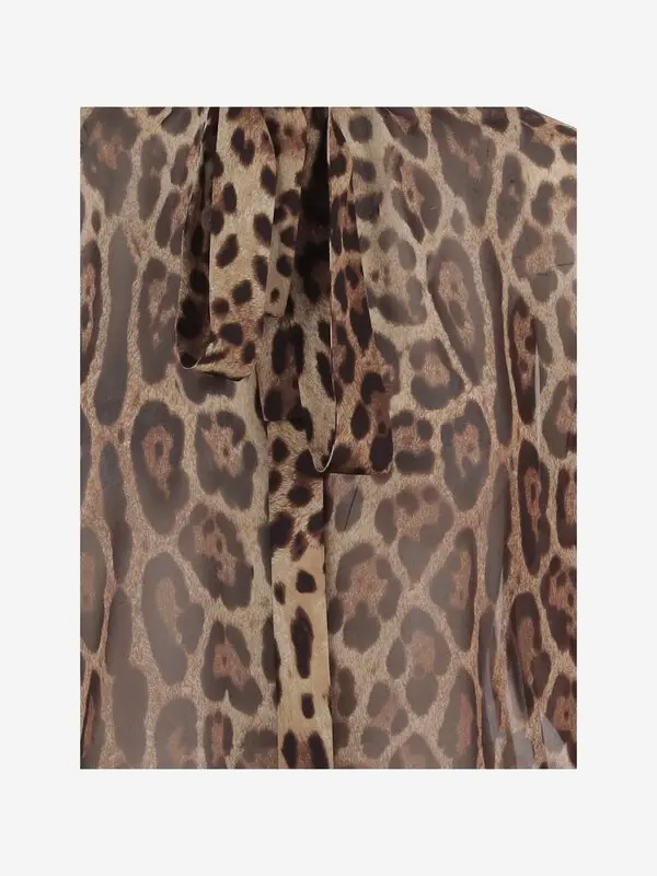 Dolce & Gabbana Georgette Shirt With Animal Print