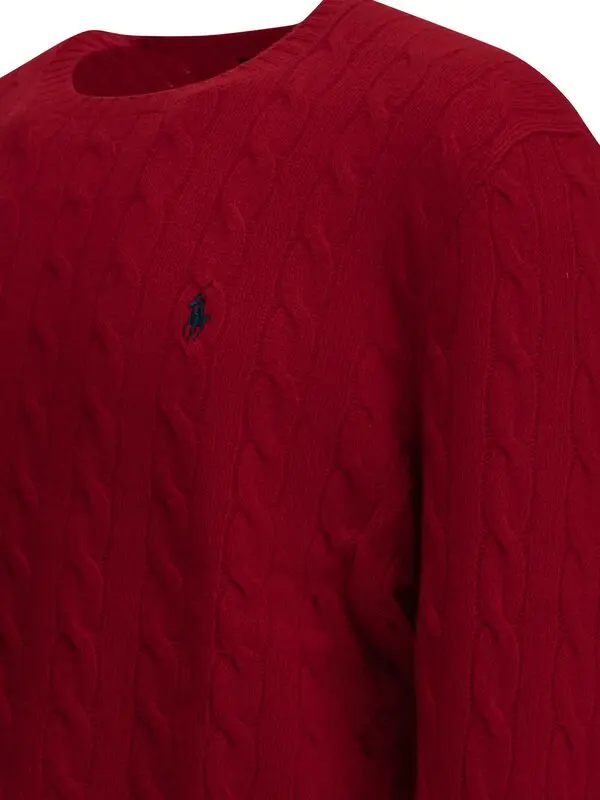 Polo Ralph Lauren Wool And Cashmere Crew Neck Sweater With Logo