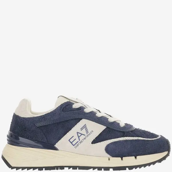 EA7 Leather Sneakers With Logo