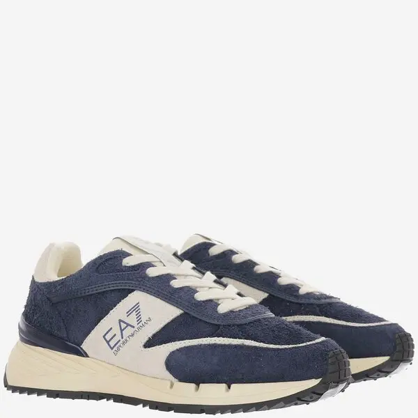 EA7 Leather Sneakers With Logo