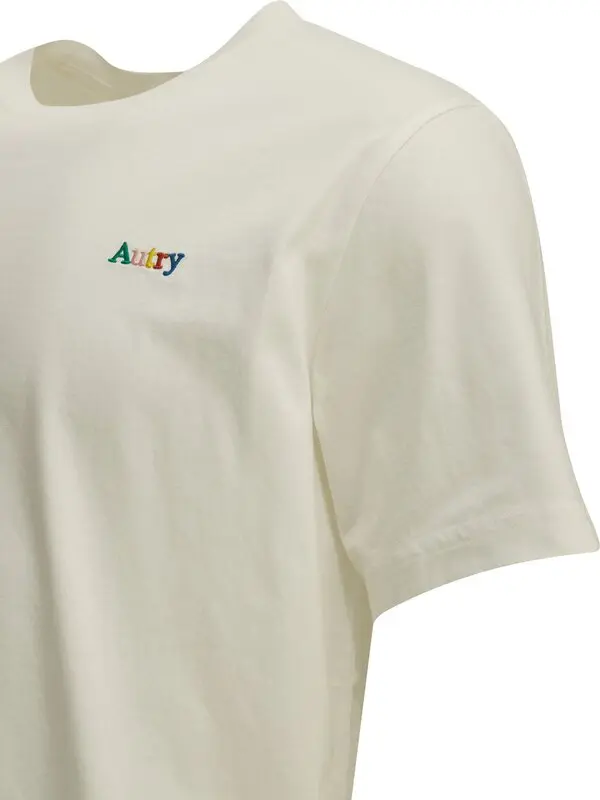 AUTRY Crew Neck T Shirt With Logo - White