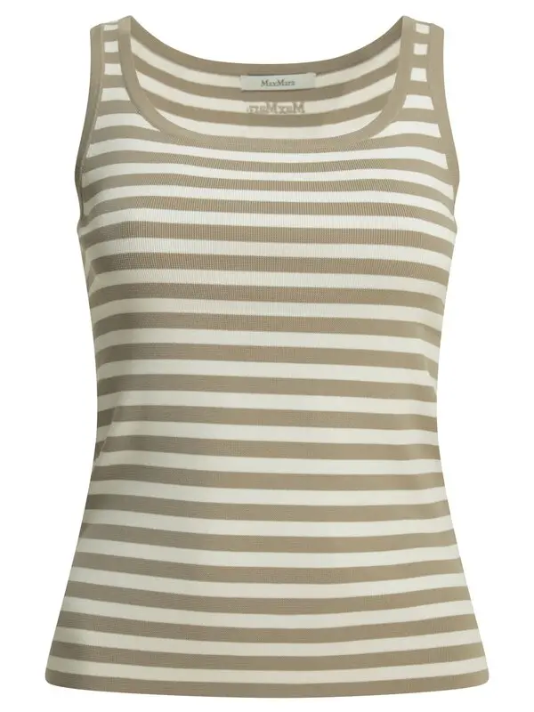 Max Mara Striped Fitted Tank Top