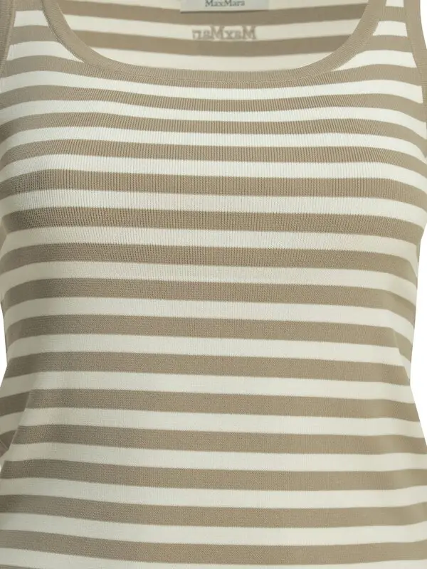 Max Mara Striped Fitted Tank Top