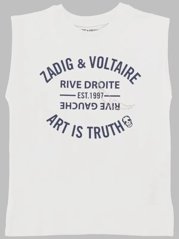 Zadig&Voltaire T Shirt Senza Maniche Con Stampa Logo